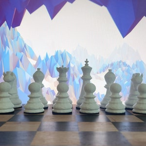 3D Printed Chess Set | Low Polygon Style - Etsy