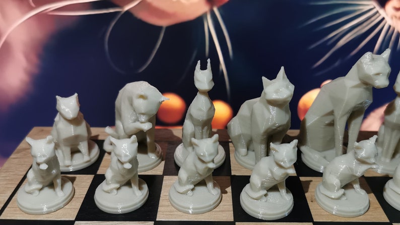 3D Printed Chess Set | Cats Style - Etsy