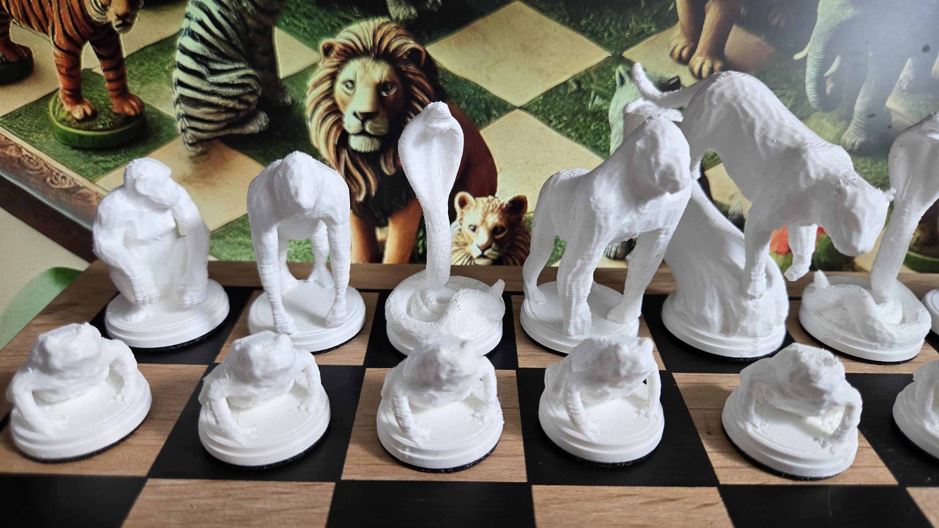 3D Printed Chess Set | Jungle Style - Etsy
