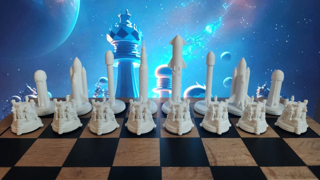 3D Printed Chess Set | Spaceexploration Style - Etsy