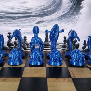 3D Printed Chess Set Sealife Style - Etsy