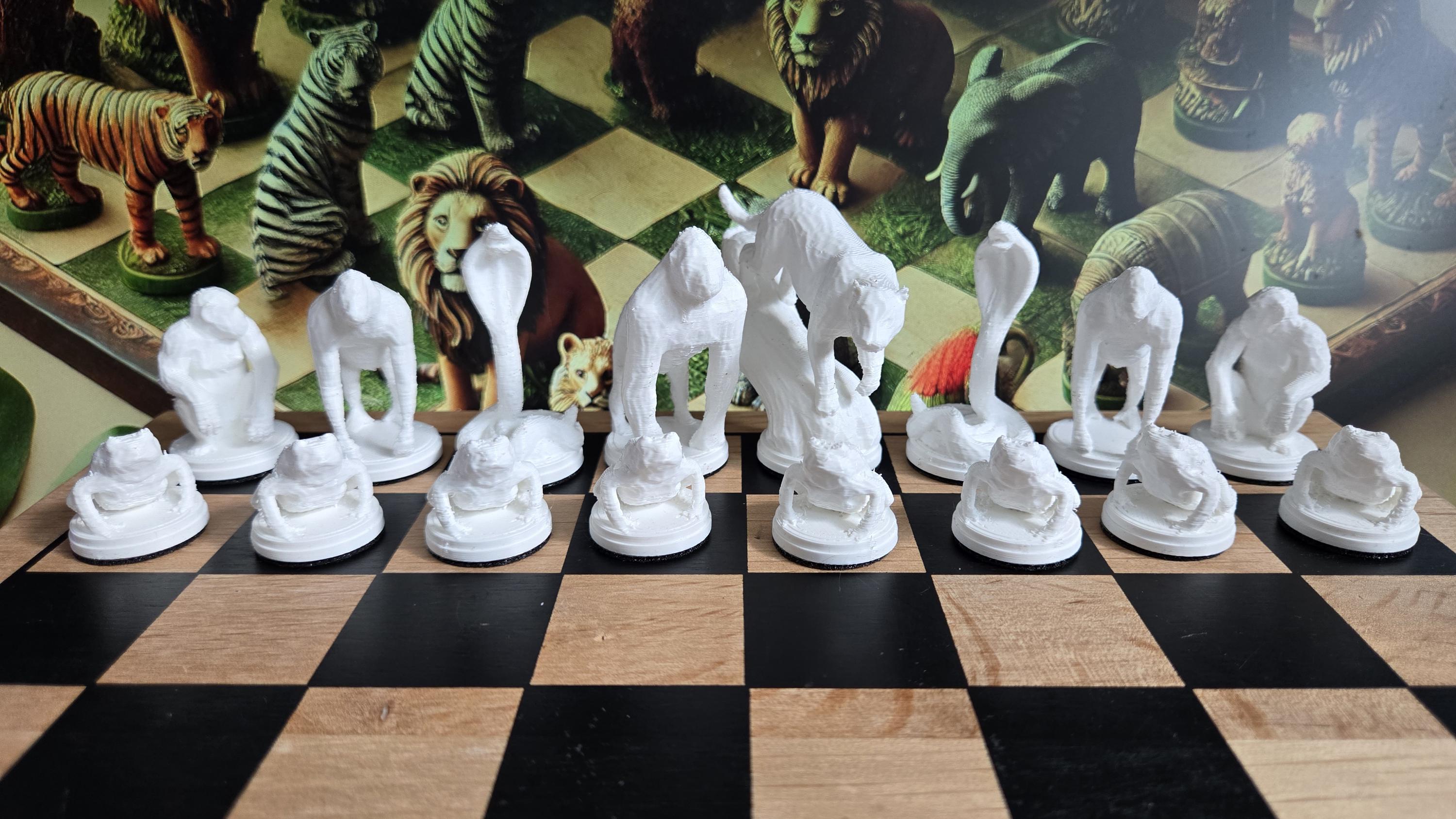 3D Printed Chess Set | Jungle Style - Etsy