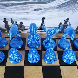 3D Printed Chess Set | Sealife Style - Etsy