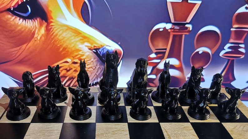3D Printed Chess Set | Dogs Style - Etsy