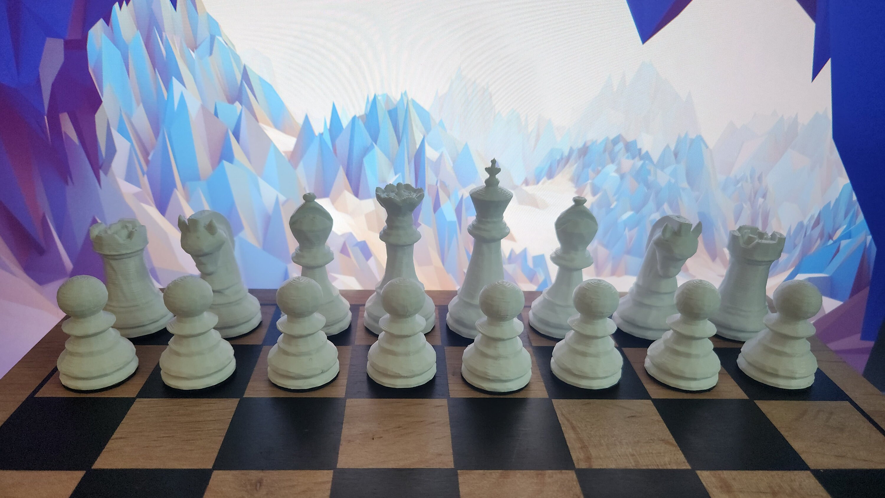 3D Printed Chess Set | Low Polygon Style - Etsy