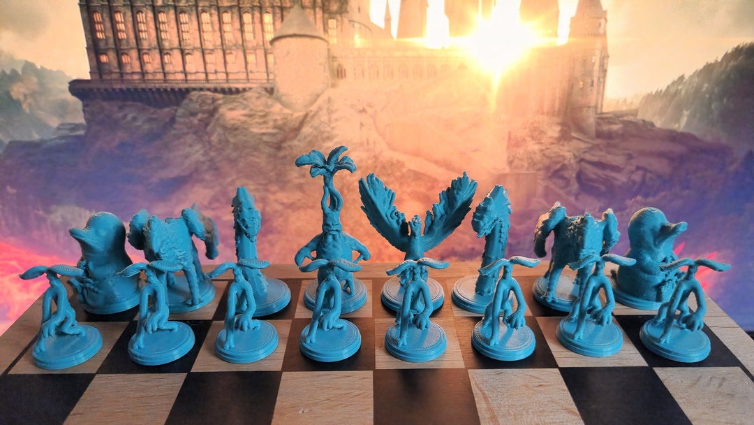 3D Printed Chess Set Wizardingworld Fantasy Creatures - Etsy