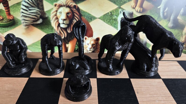 3D Printed Chess Set | Jungle Style - Etsy