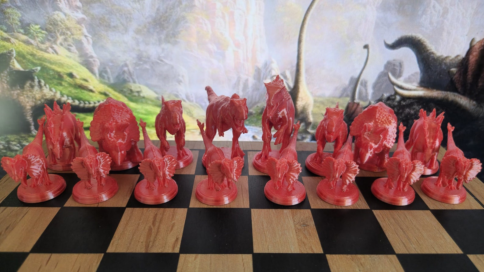 3D Printed Chess Set | Jurassic Style - Etsy