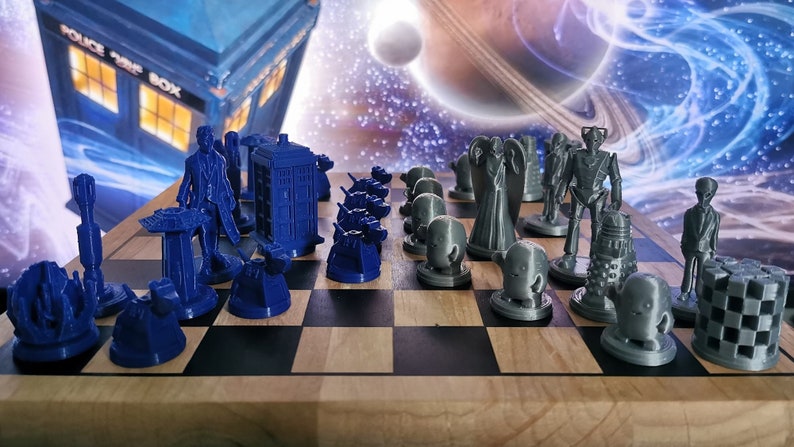 3D Printed Chess Set | for the Whovians - Etsy