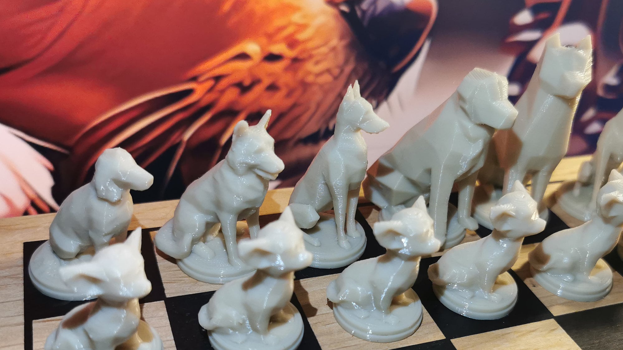 3D Printed Chess Set Dogs Vs Cats Style - Etsy