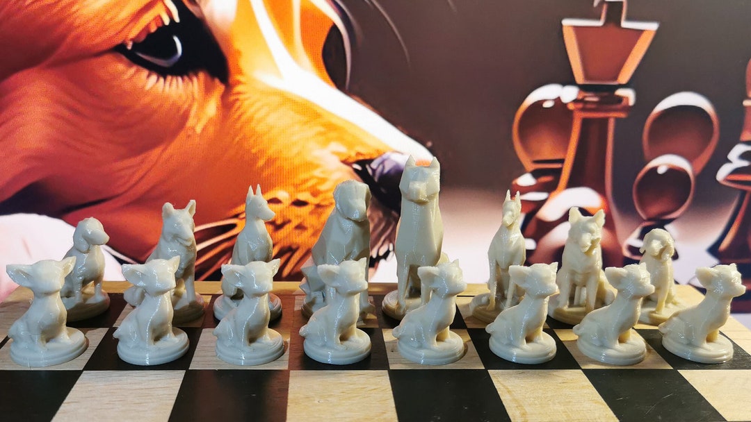3D Printed Chess Set Dogs Style - Etsy