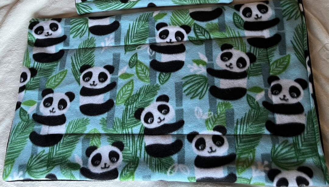 Snuggly Fleece Pet Bed/mat-pandas/black Variation/sizing - Etsy