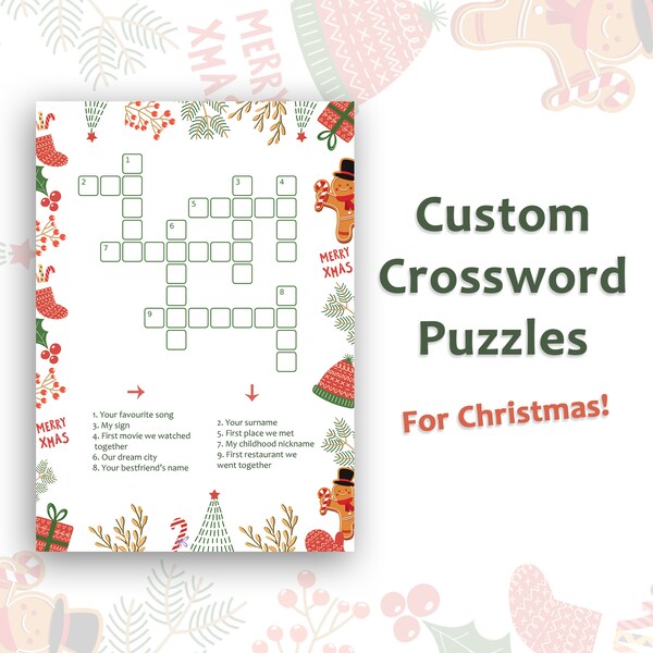 Custom Crossword Puzzle - Etsy