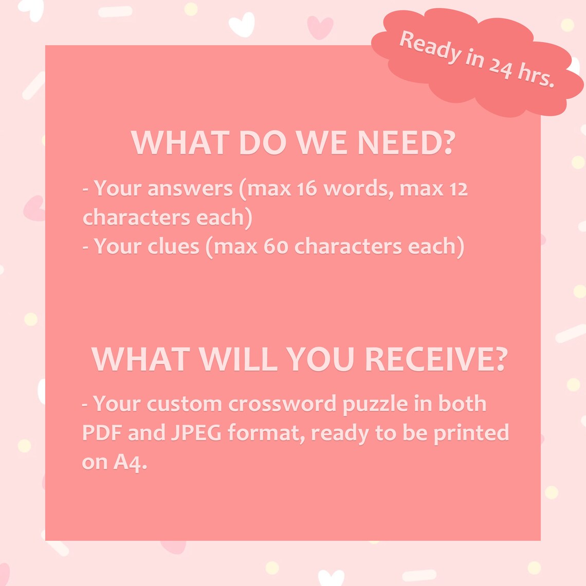 Personalized Crossword Puzzle: Custom Valentine's Gift (digital Print ...