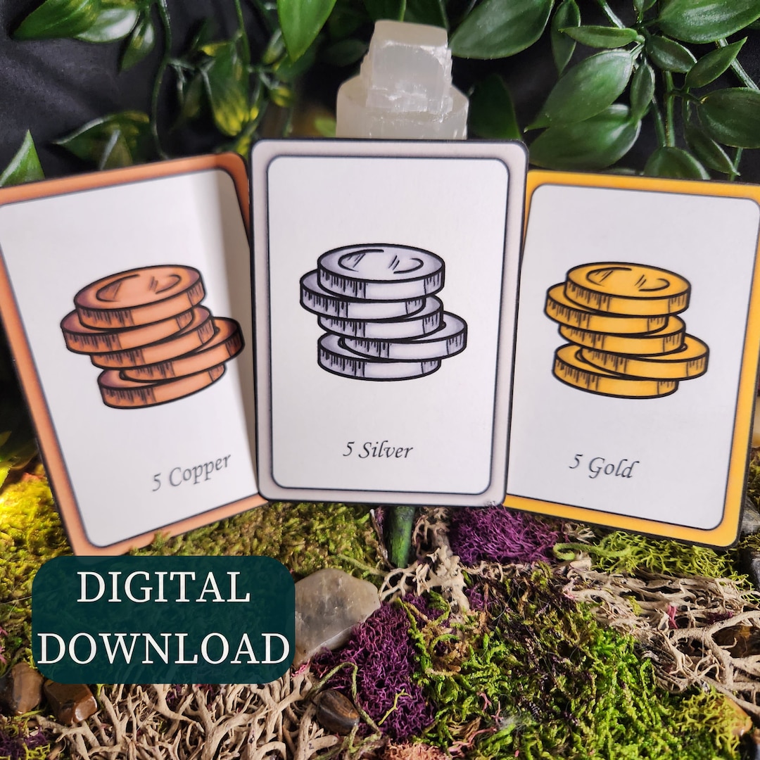 Immersive Currency - Dnd 5e Compatible | Copper, Silver & Gold Coin Cards | Item Cards | Digital ...
