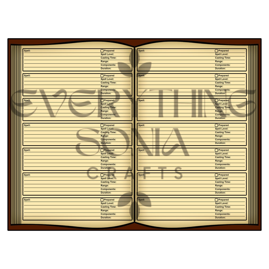 Immersive Spellbook Dnd 5e Compatible Spell Tracker Digital Download - Etsy