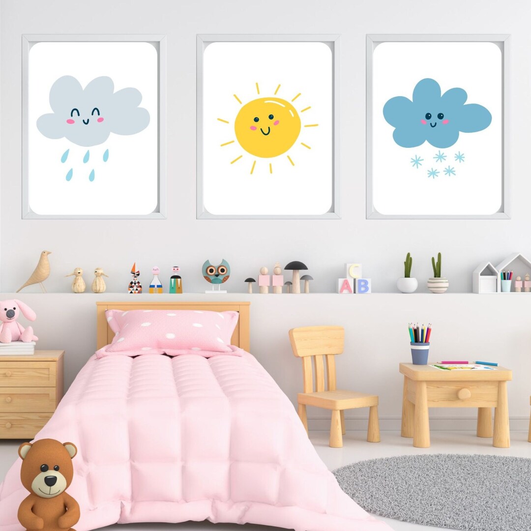 Weather Nursery Prints, Nursery Wall Art, Nursery Prints, Cute Weather ...