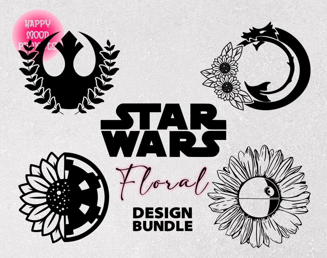 Star Warss Floral Bundle Svg Png Dxf, Cricut, Silhouette, Sublimation ...