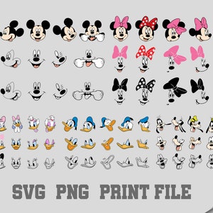 Mickeyy and Friends Face Svg Png Bundle, Family Vacation Svg, Cricut ...