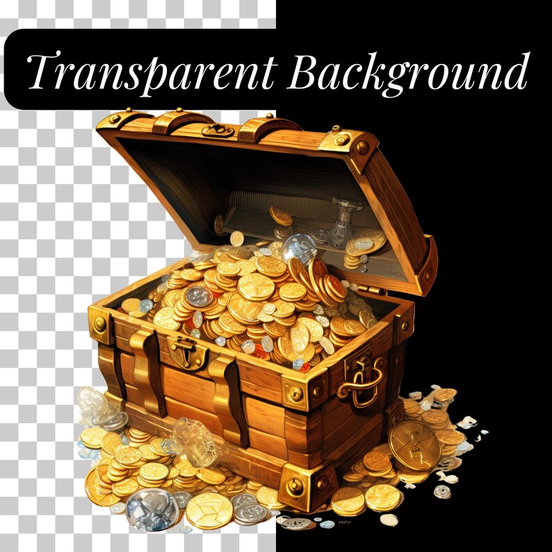 Treasure Chest Clipart, 13 Digital Images in PNG Format for ...