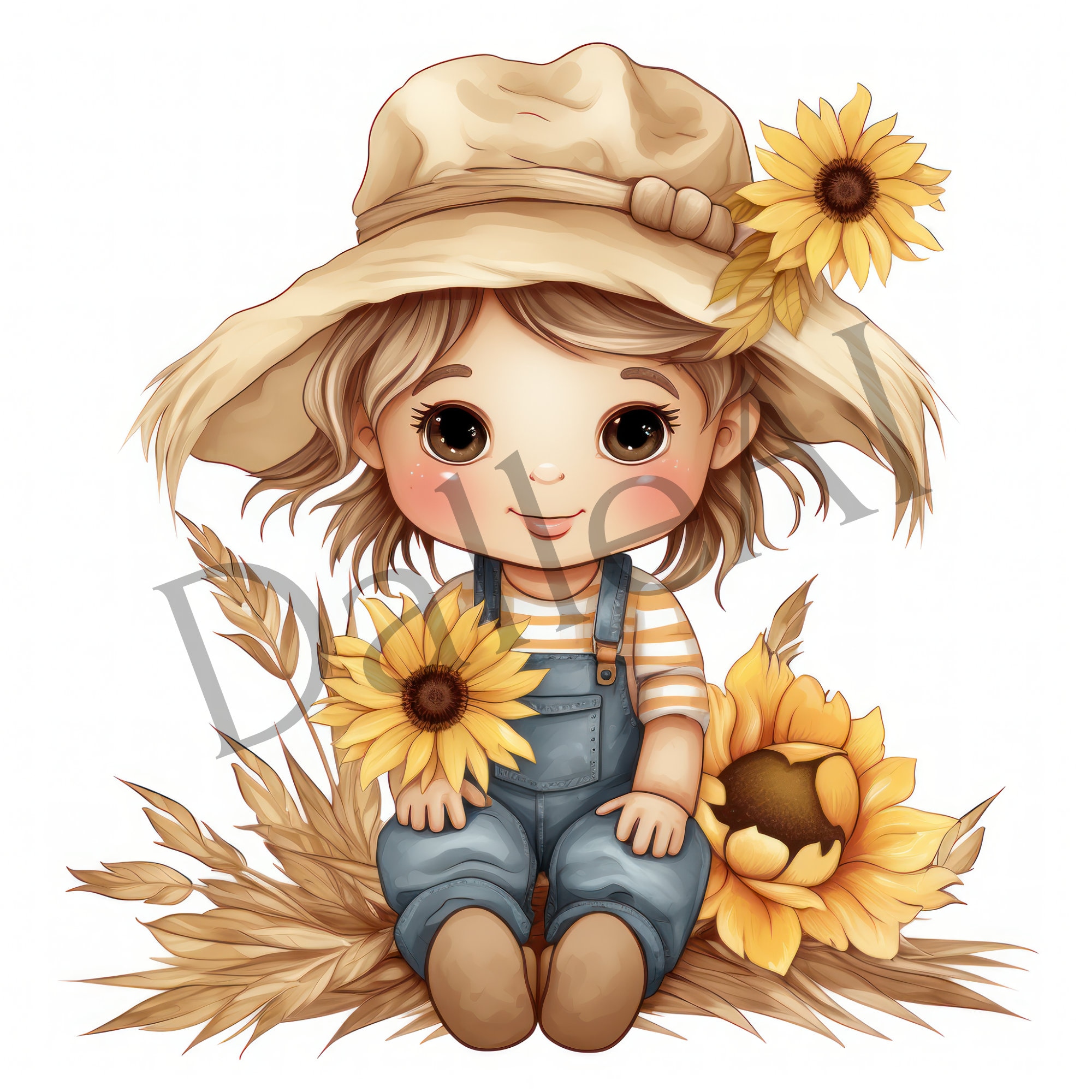 Scarecrow Clipart, Set of 21 PNG Images, High Quality Images, Wall Art ...