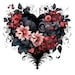 Gothic Floral Heart Clipart, 23 Digital Images in PNG Format for ...