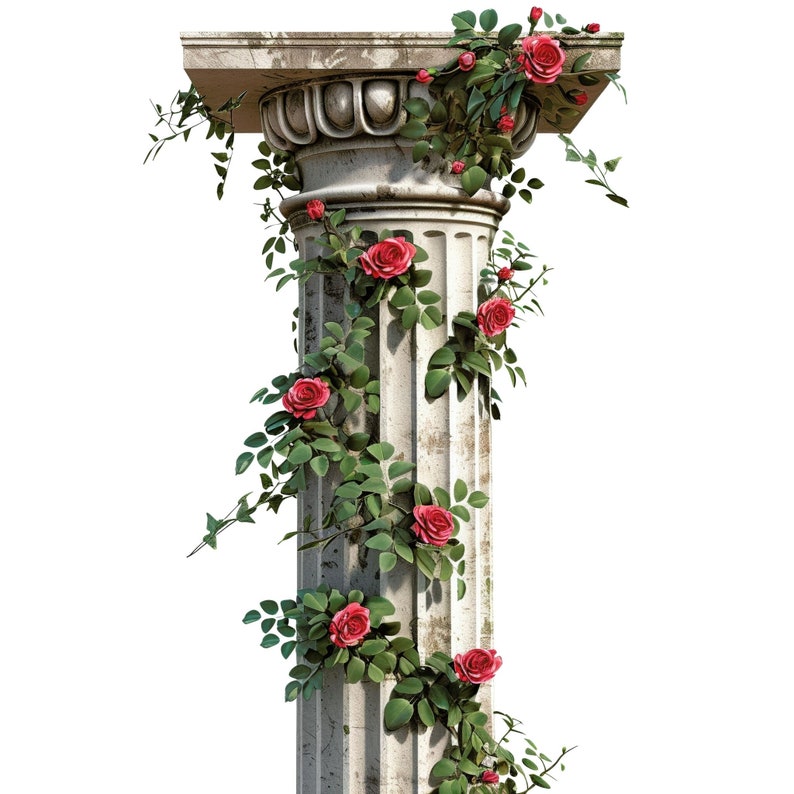 Greek Floral Column Clipart, 20 Digital Images in PNG Format for ...