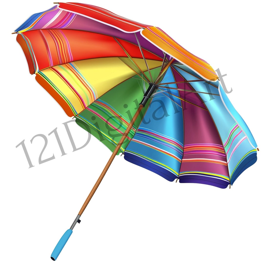 Beach Umbrella Clipart, 14 Digital Images in PNG Format for ...