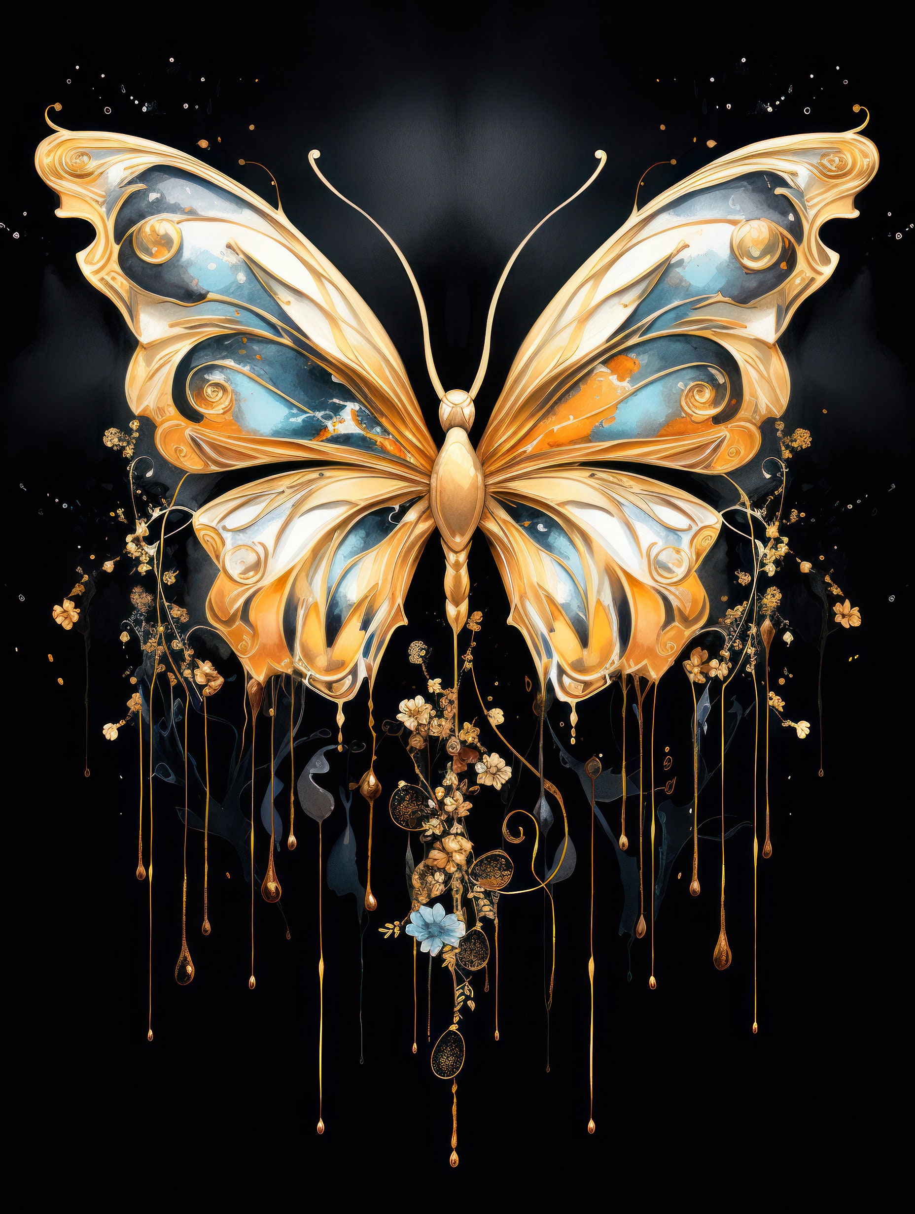 Digital Watercolor Butterfly, Set of 16 .PNG Images in High Resolution ...