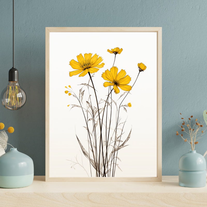 Yellow Flowers Print - Etsy