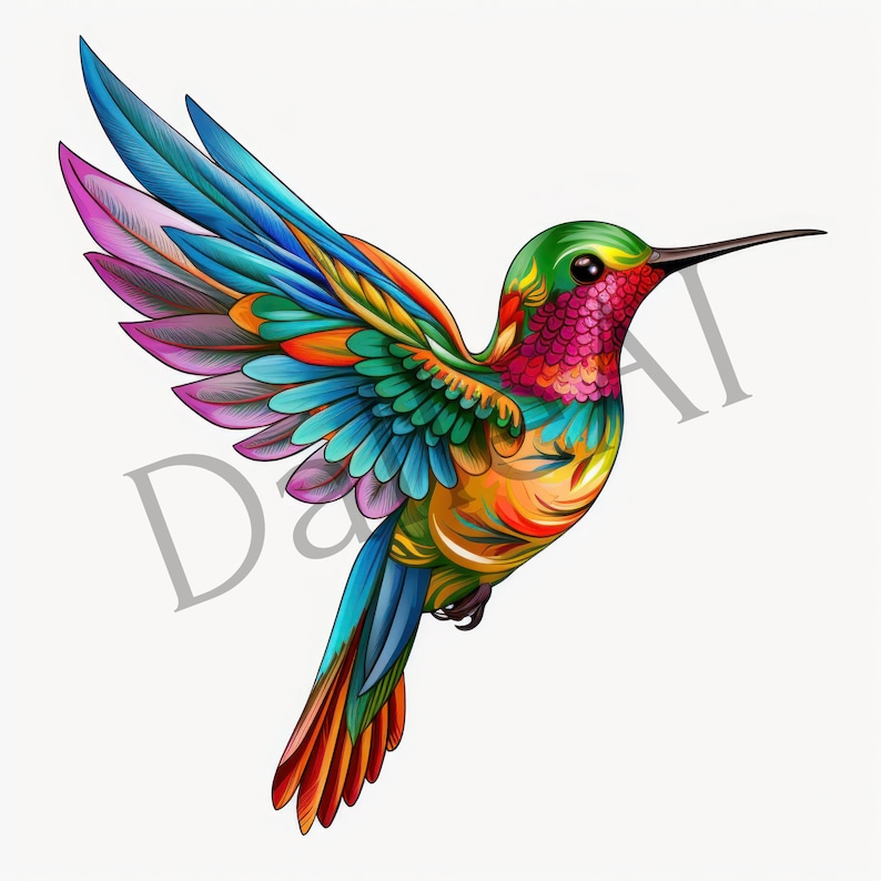 Hummingbird Clipart Set of 23 PNG Images, High Quality Images, Wall Art ...