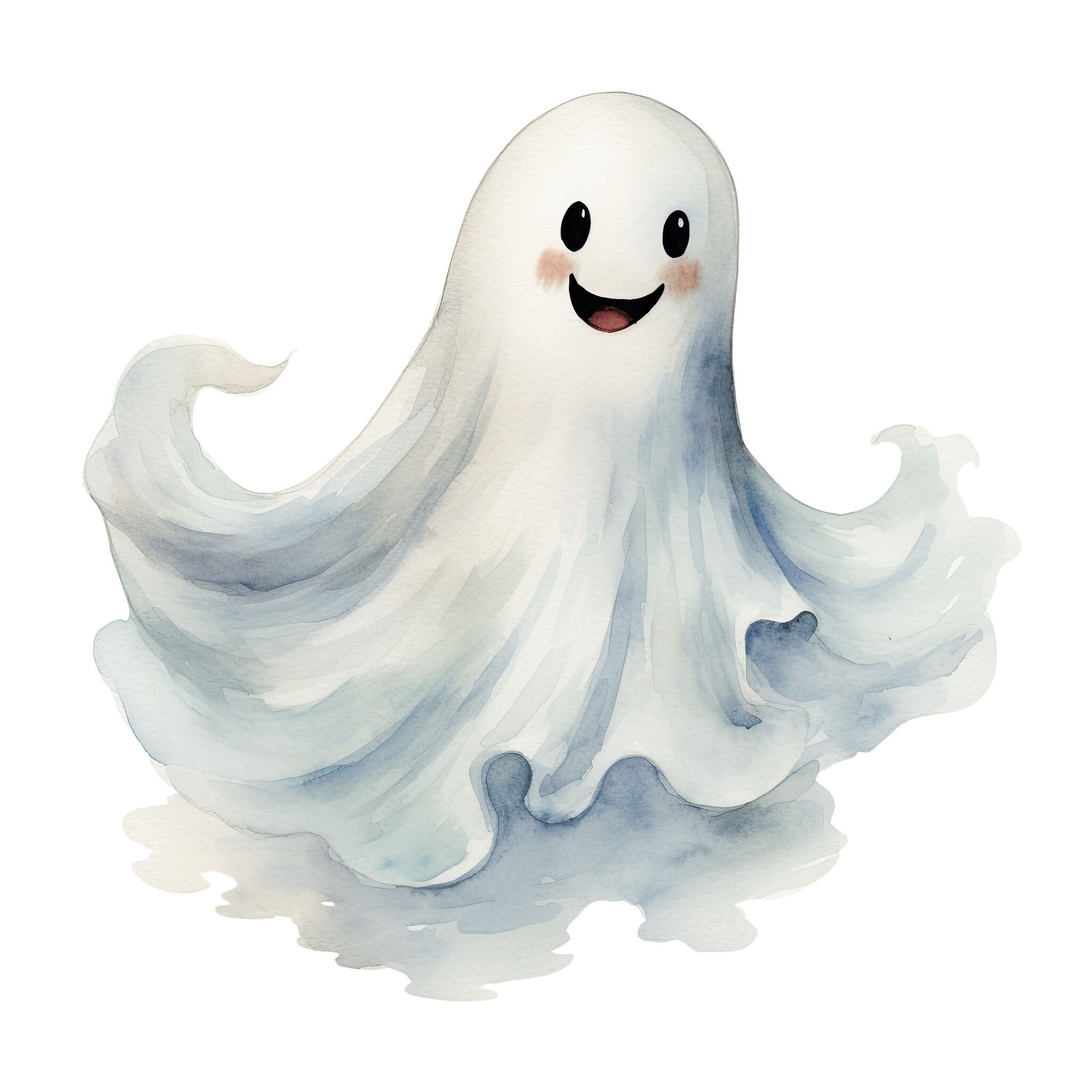 Friendly Ghost Clipart, 16 Digital Images in PNG Format With Transparent Background, Commercial ...