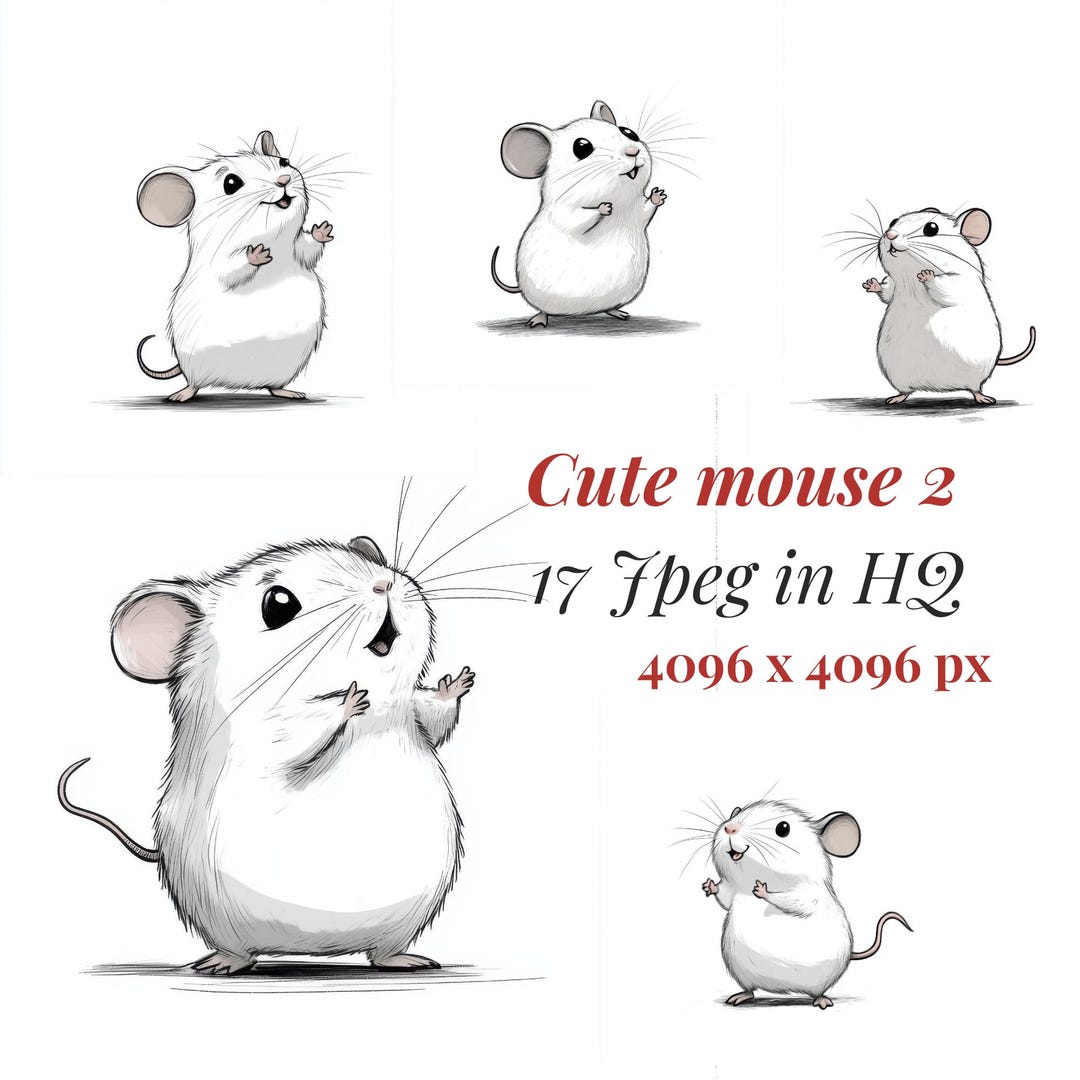 Cute Mouse Clipart, 17 Images in Jpeg Format, Ready to Download ...
