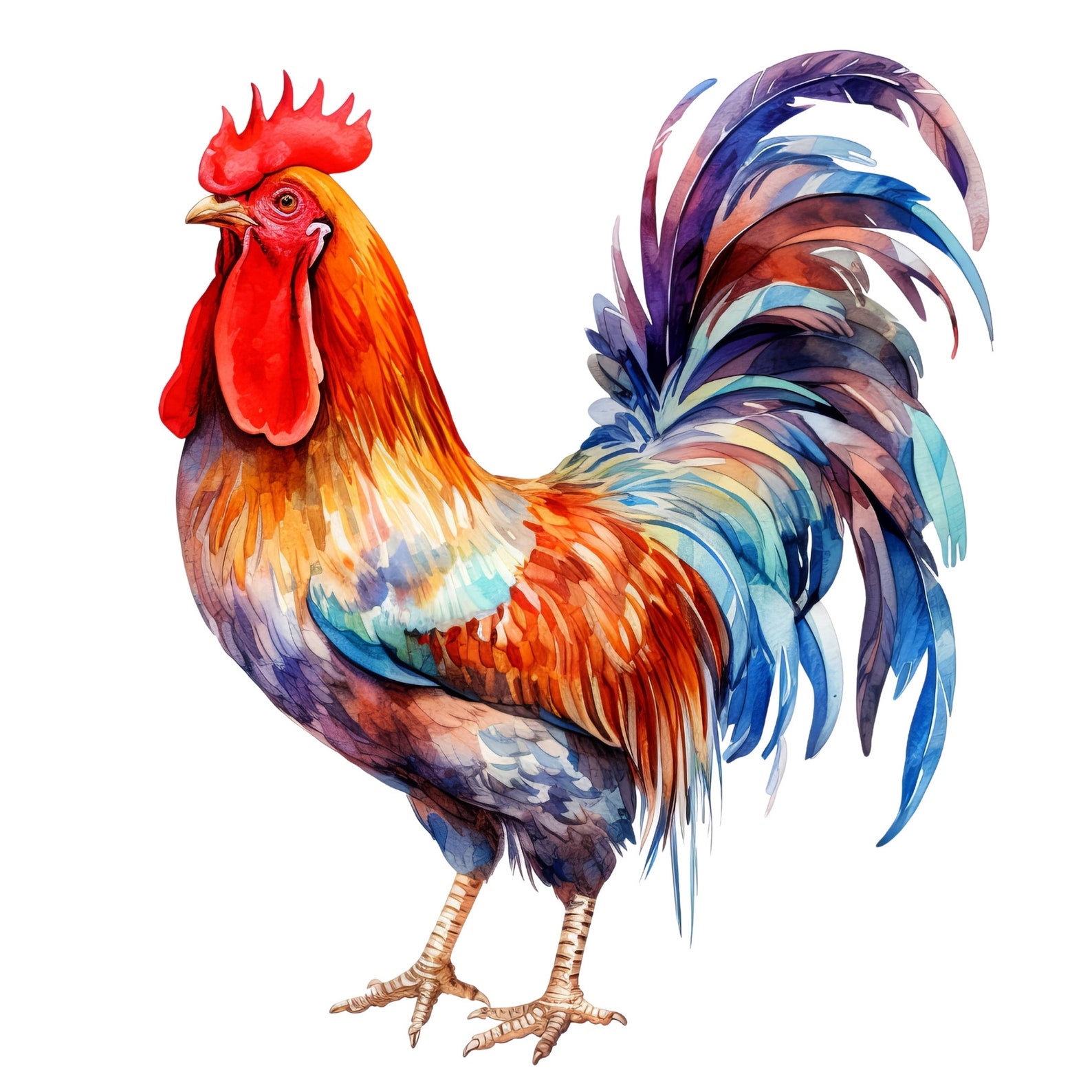 Rooster Clipart, 15 Digital Images in PNG Format for Illustrations With ...