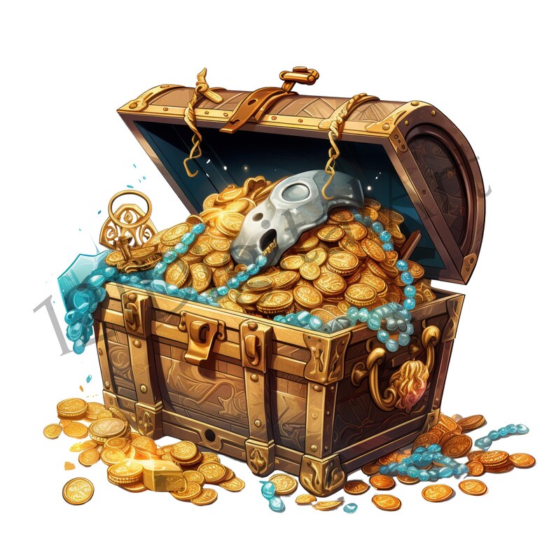 Treasure Chest Clipart, 13 Digital Images in PNG Format for ...