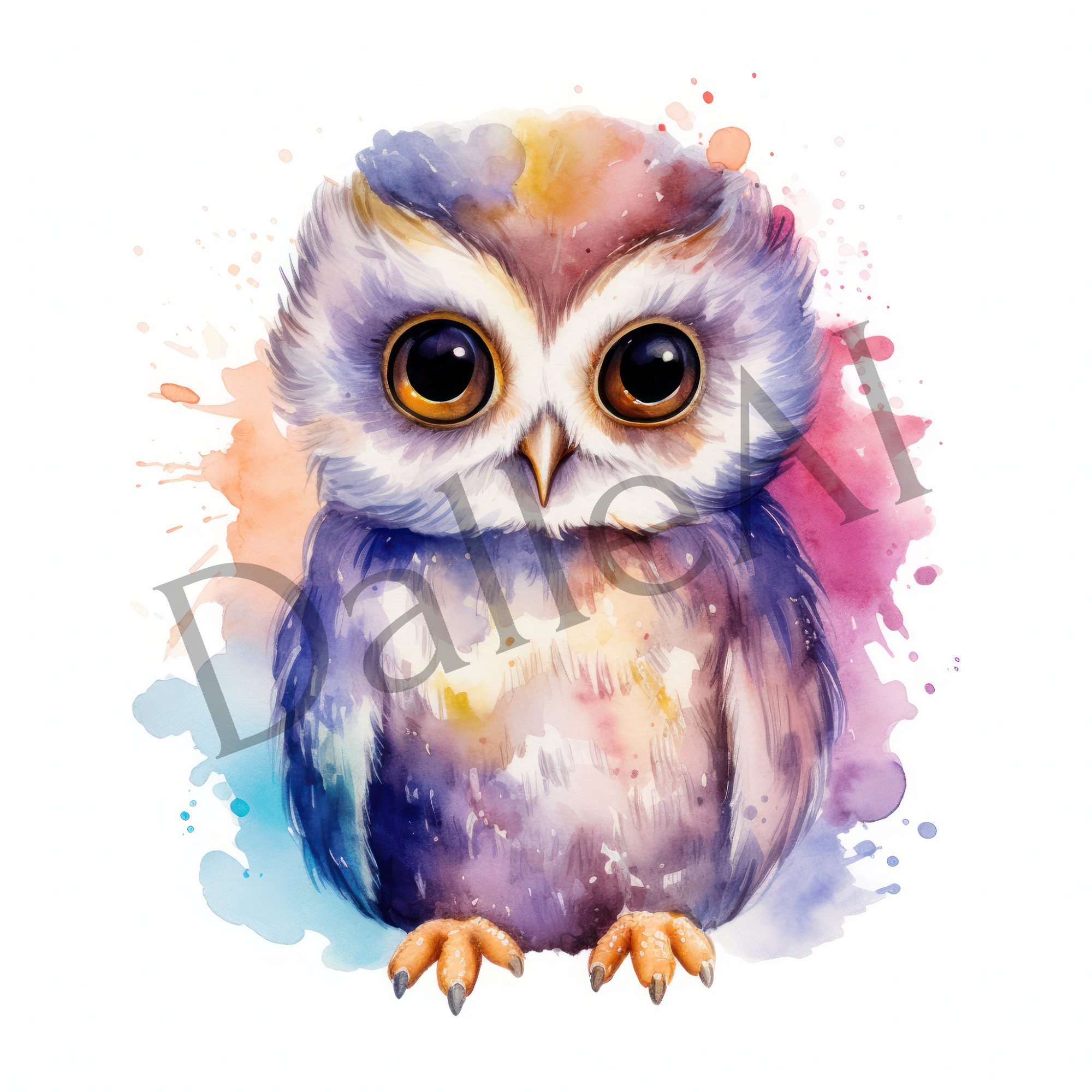 Owl Clipart 12 PNG Images in Watercolor High Quality - Etsy