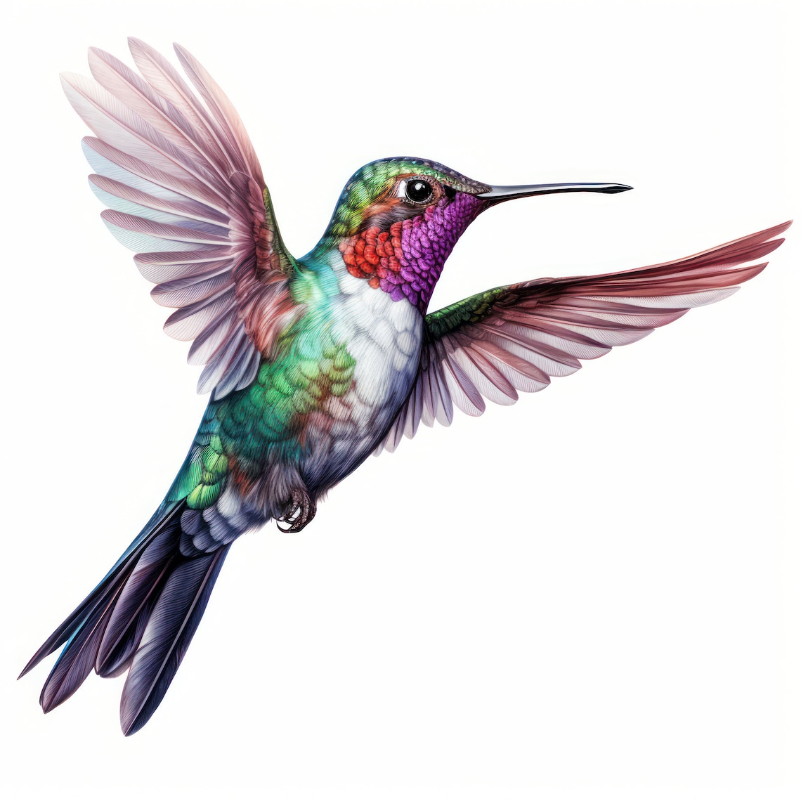 Hummingbird Set of 9 PNG Digital Images in High Quality, Ready to Print ...