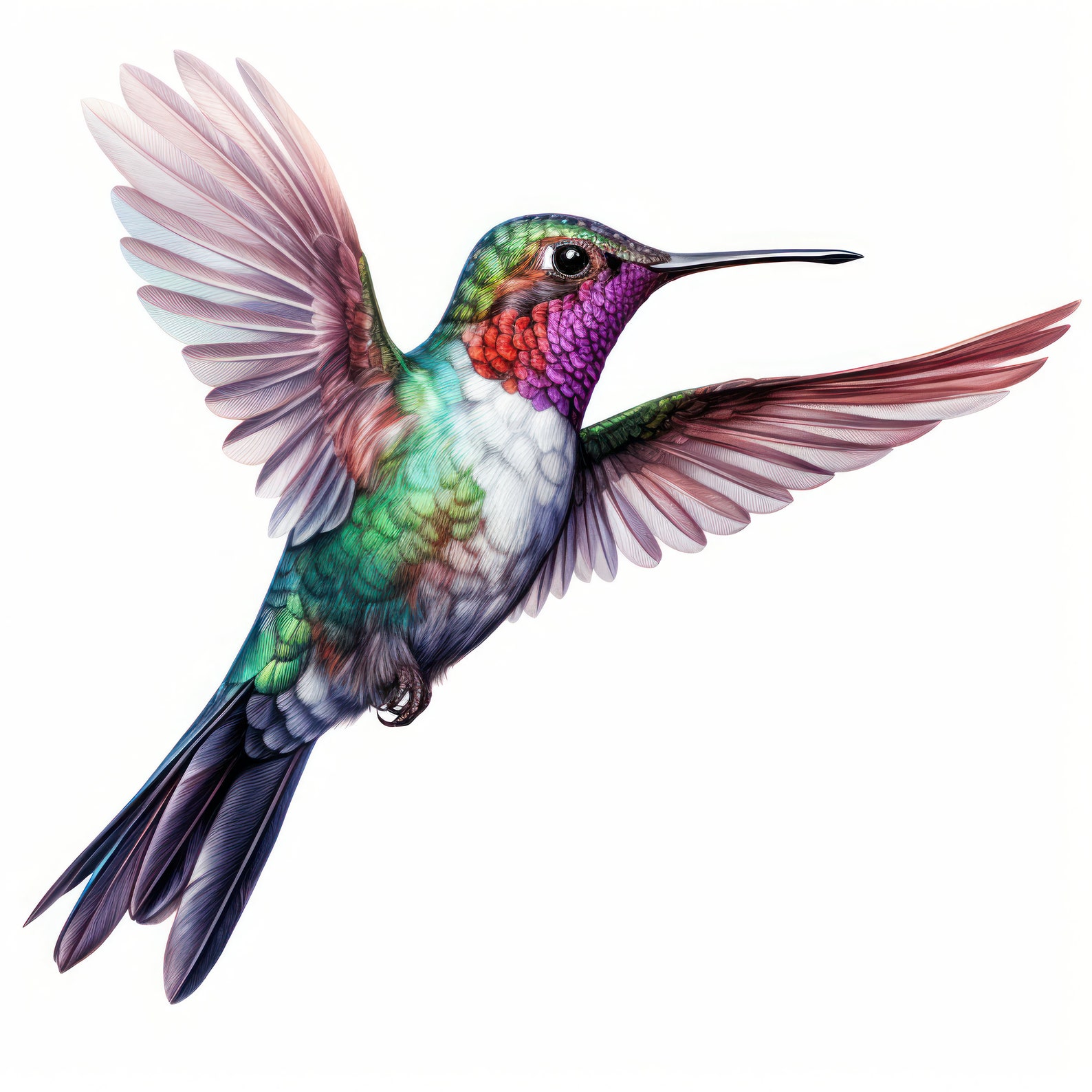 Hummingbird Set of 9 PNG Digital Images in High Quality, Ready to Print ...
