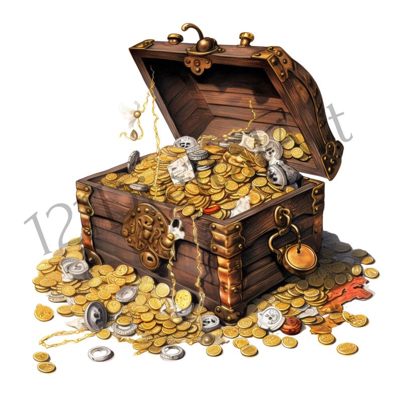 Treasure Chest Clipart, 13 Digital Images in PNG Format for ...