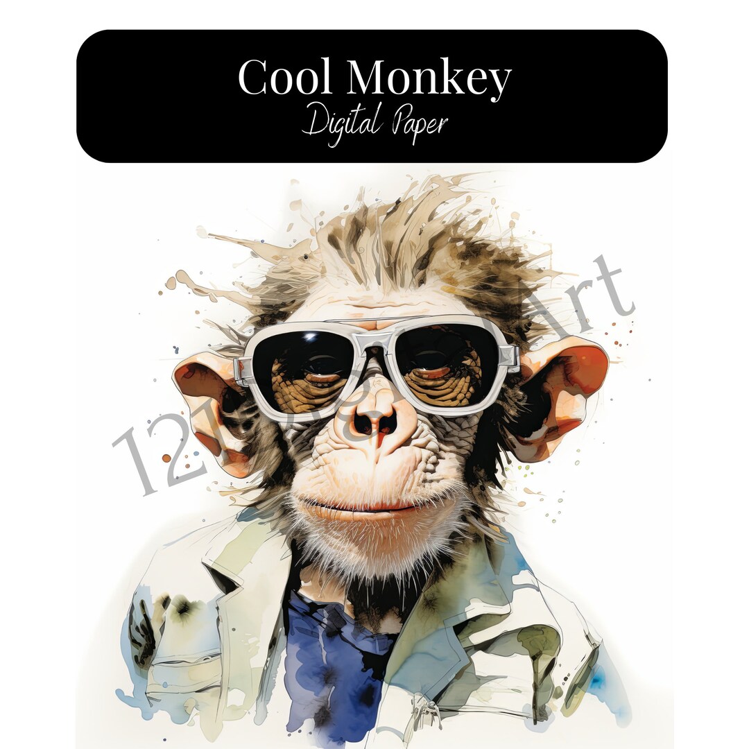 Cool Monkey Digital Paper in 4k, Digital Paper Fantasy Scrapbook Pages ...