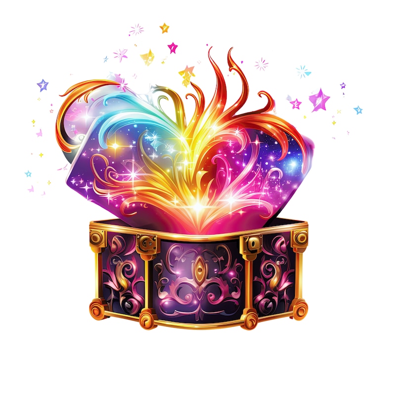 Magic Boxes Clipart, 18 Digital Images in PNG Format for Illustrations ...