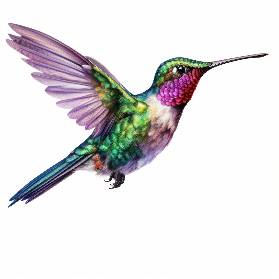Hummingbird Set of 9 PNG Digital Images in High Quality, Ready to Print ...