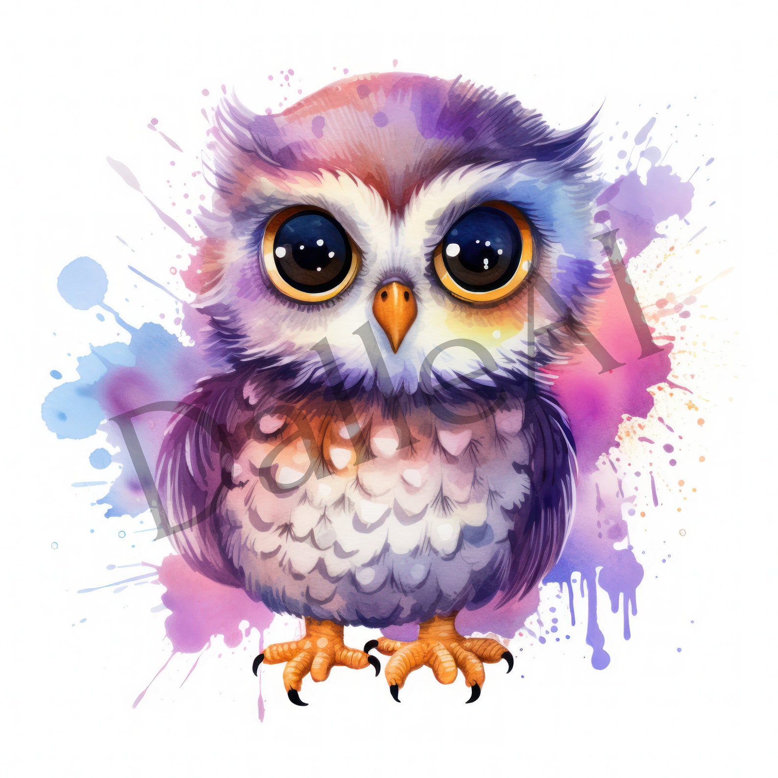 Owl Clipart 12 PNG Images in Watercolor High Quality - Etsy