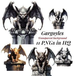Gargoyle Clipart, Transparent Background, 11 Images in PNG Format ...