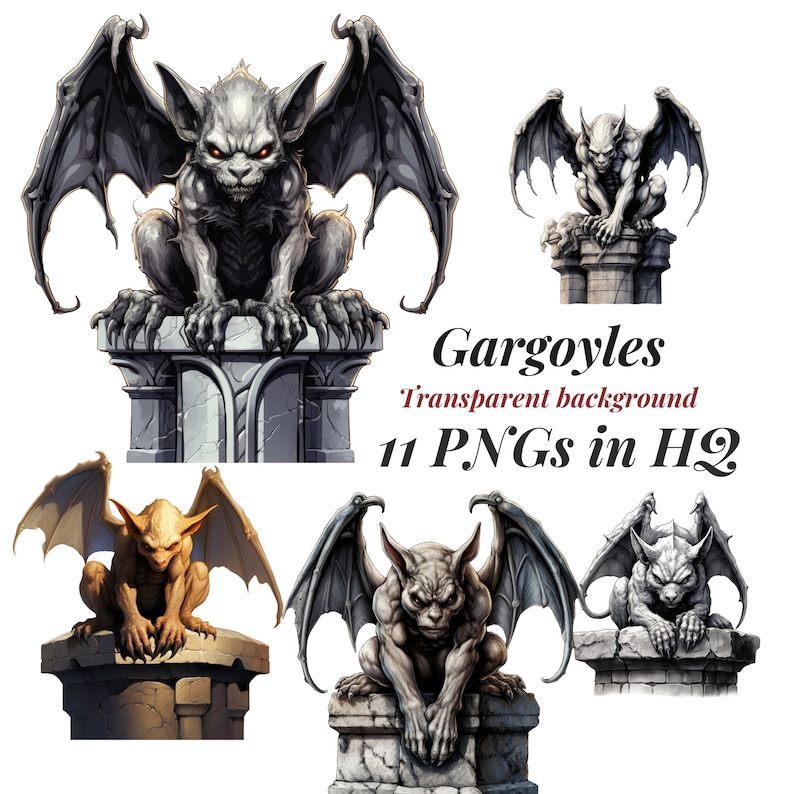 Gargoyle Clipart, Transparent Background, 11 Images in PNG Format ...