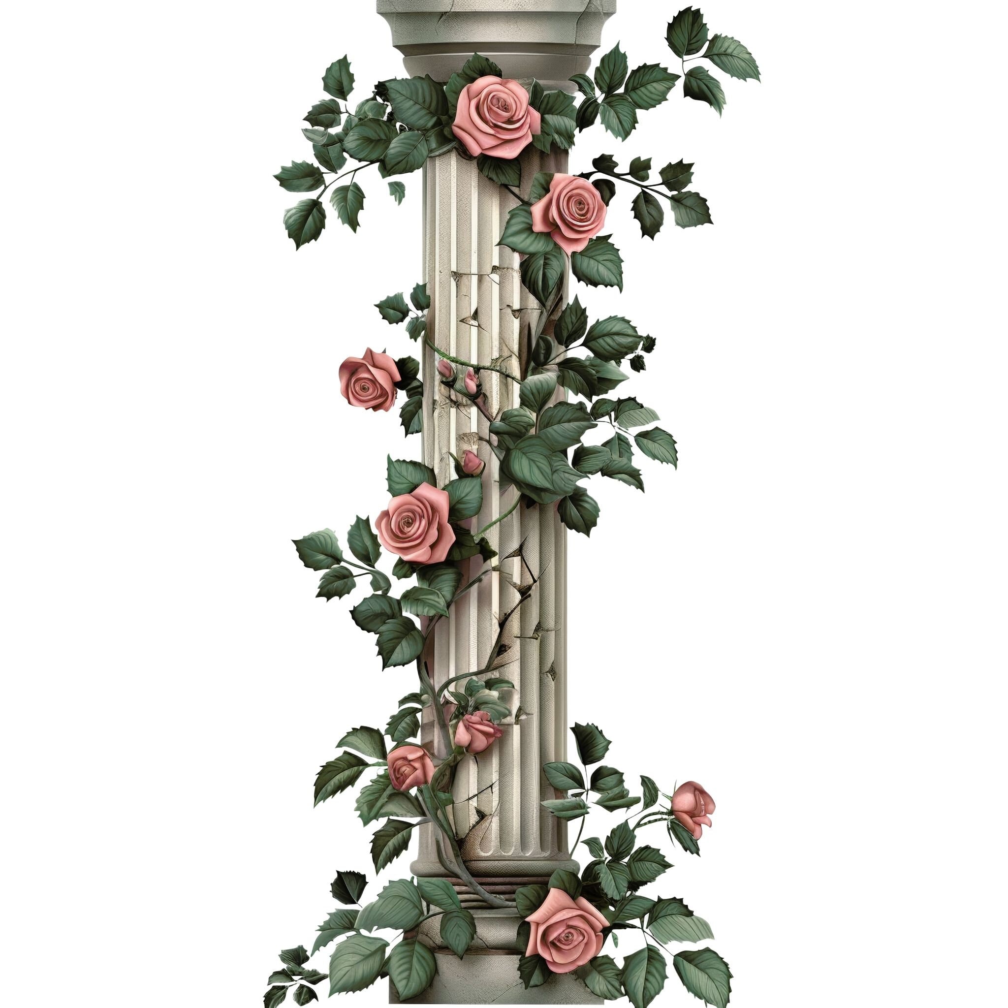 Greek Floral Column Clipart, 20 Digital Images in PNG Format for ...