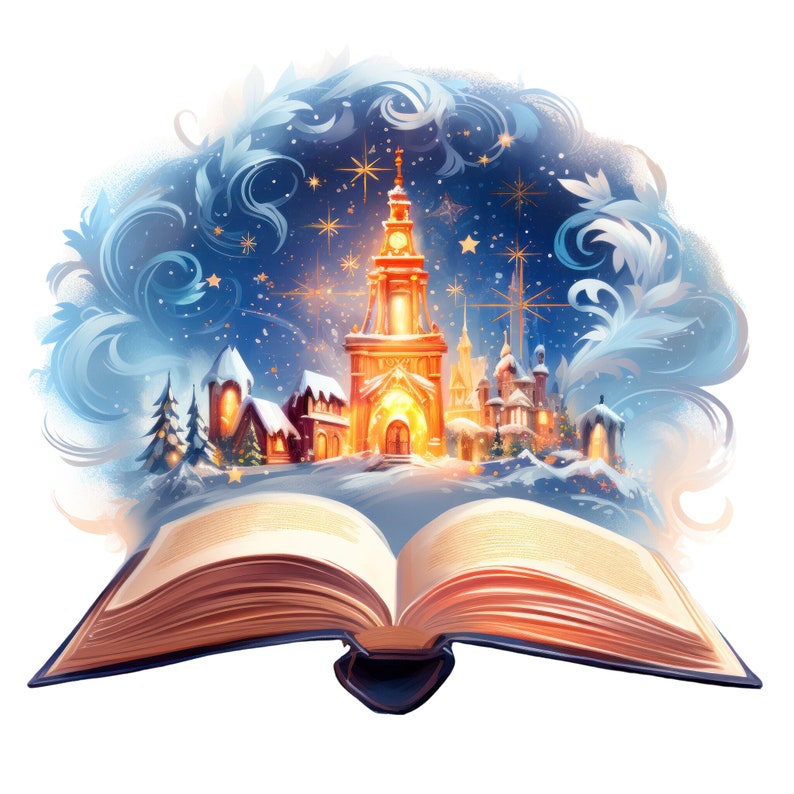 Open Book Clipart Magic Books Clipart in PNG Format - Etsy