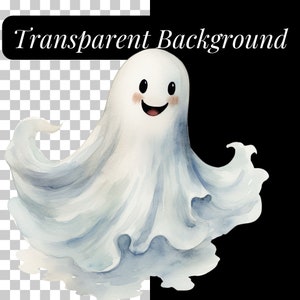 Friendly Ghost Clipart, 16 Digital Images in PNG Format With Transparent Background, Commercial ...