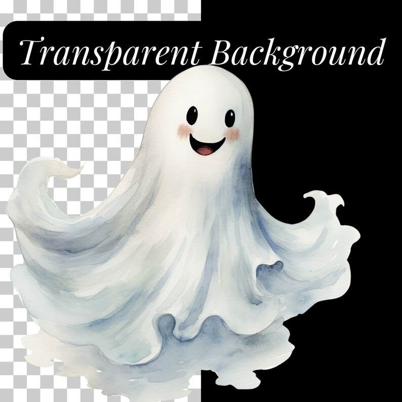 Friendly Ghost Clipart, 16 Digital Images in PNG Format With ...