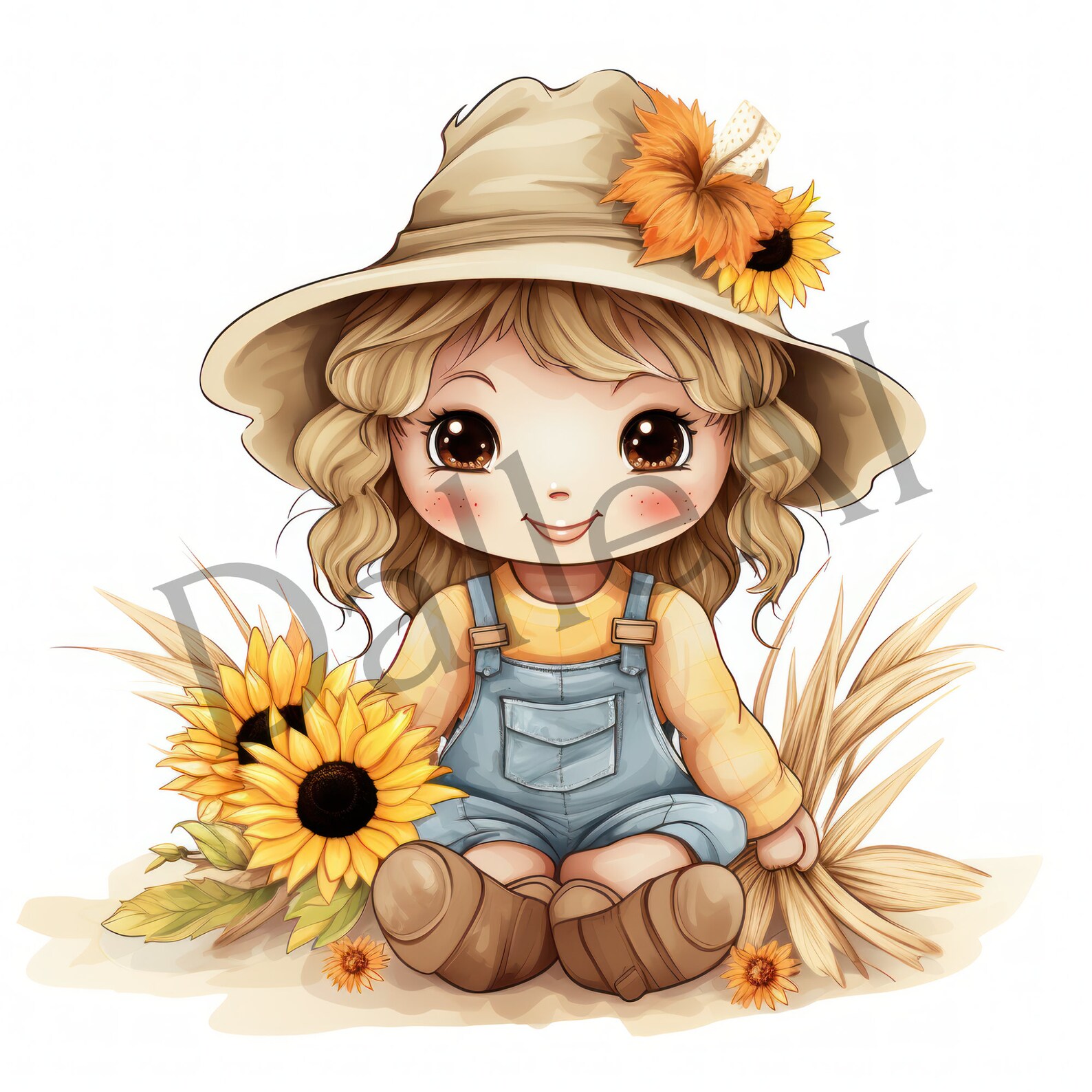 Scarecrow Clipart, Set of 21 PNG Images, High Quality Images, Wall Art ...